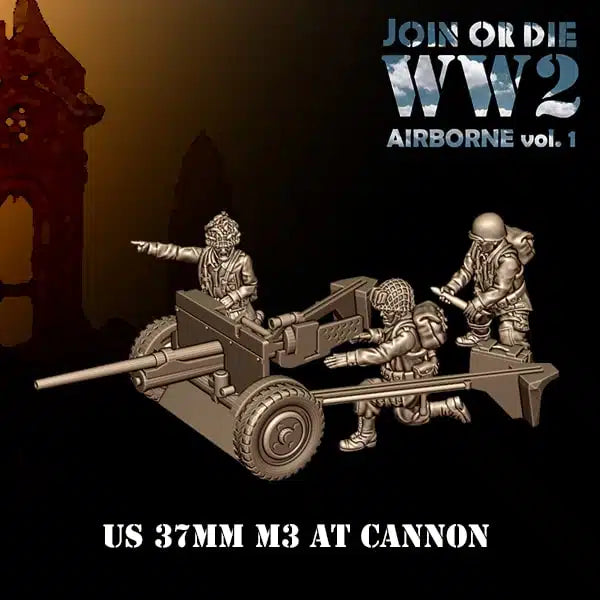 37mm M3 AT Cannon Airbourne - 28mm Wargaming Tabletop Miniatures | 3DB ...
