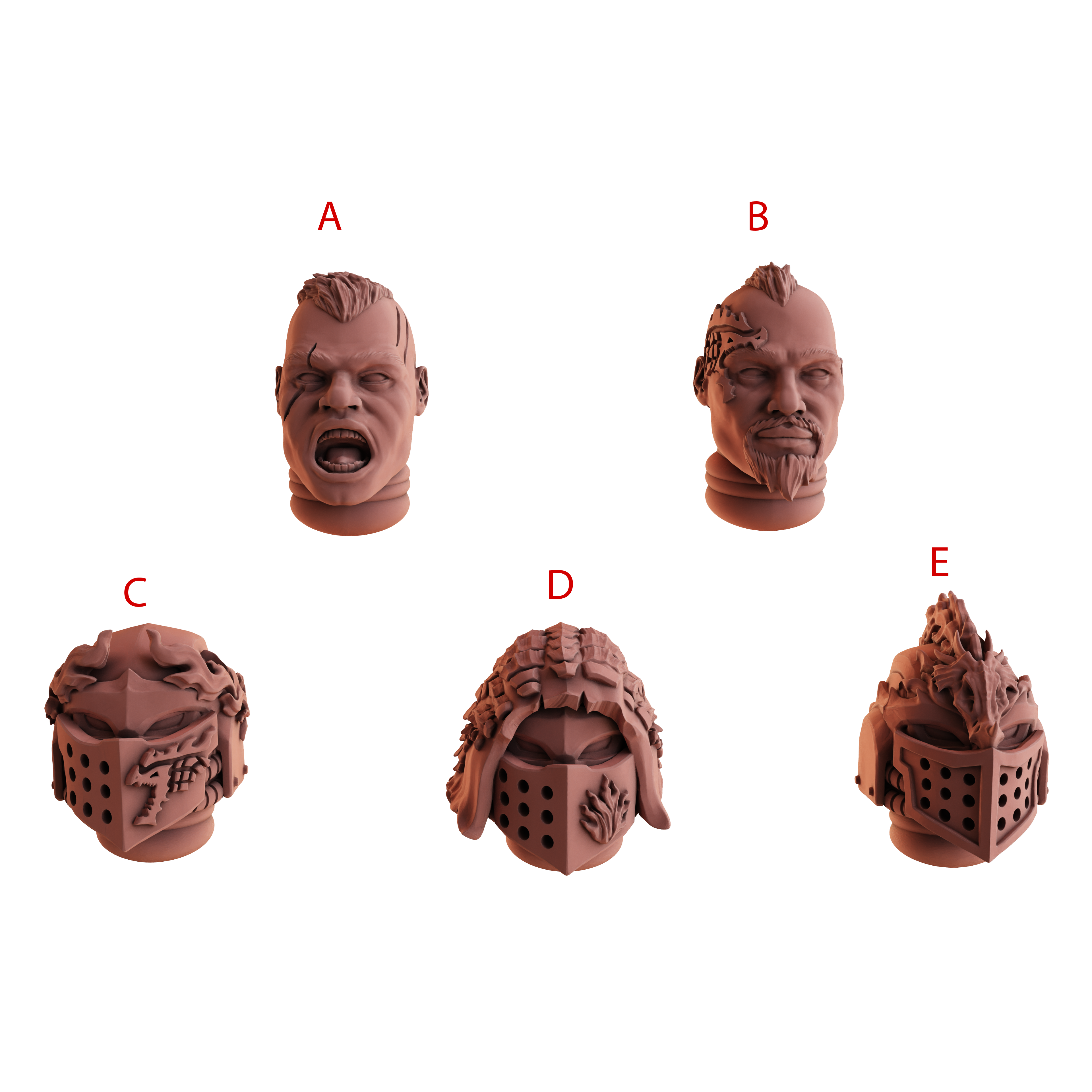 Heads - Blade Keepers - Fire Lizards – Trisagion Models