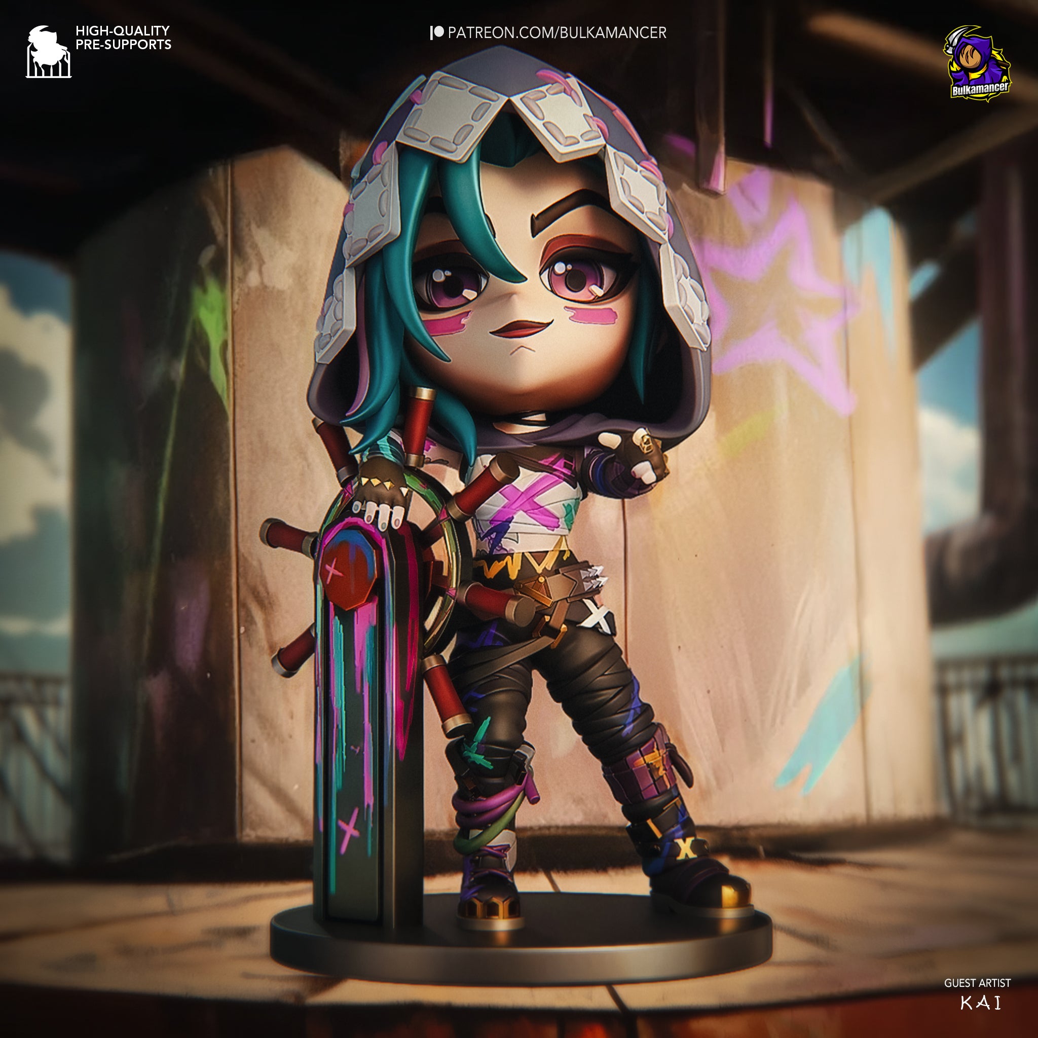 Chibi Arcane Jinx Garage Kit Figure - Arcane | Bulkamancer Sculpts ...