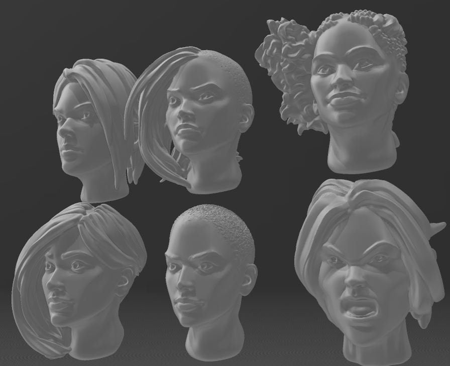 Alt Female Heads - Human Set A – Trisagion Models
